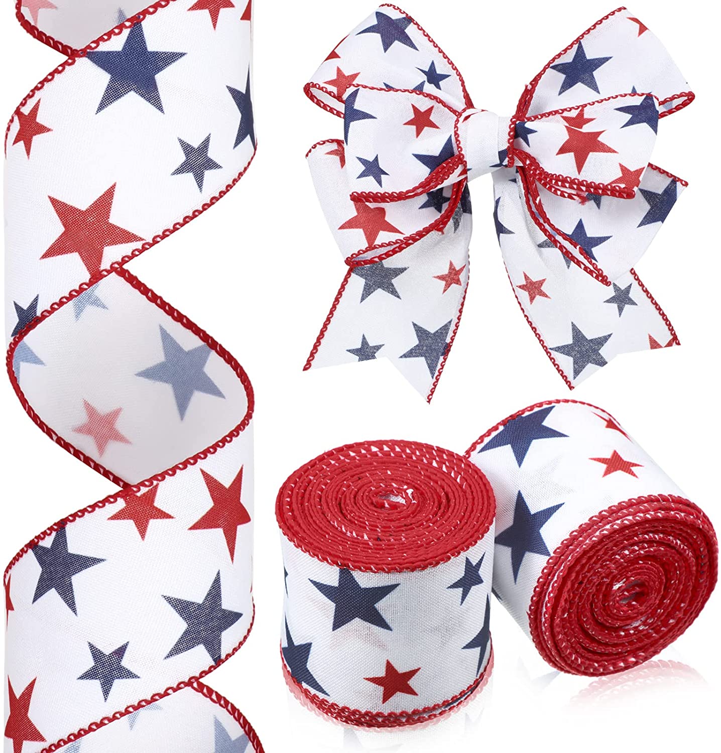 4th Of July Red White Blue Wired Ribbons | ribbon manufacturers